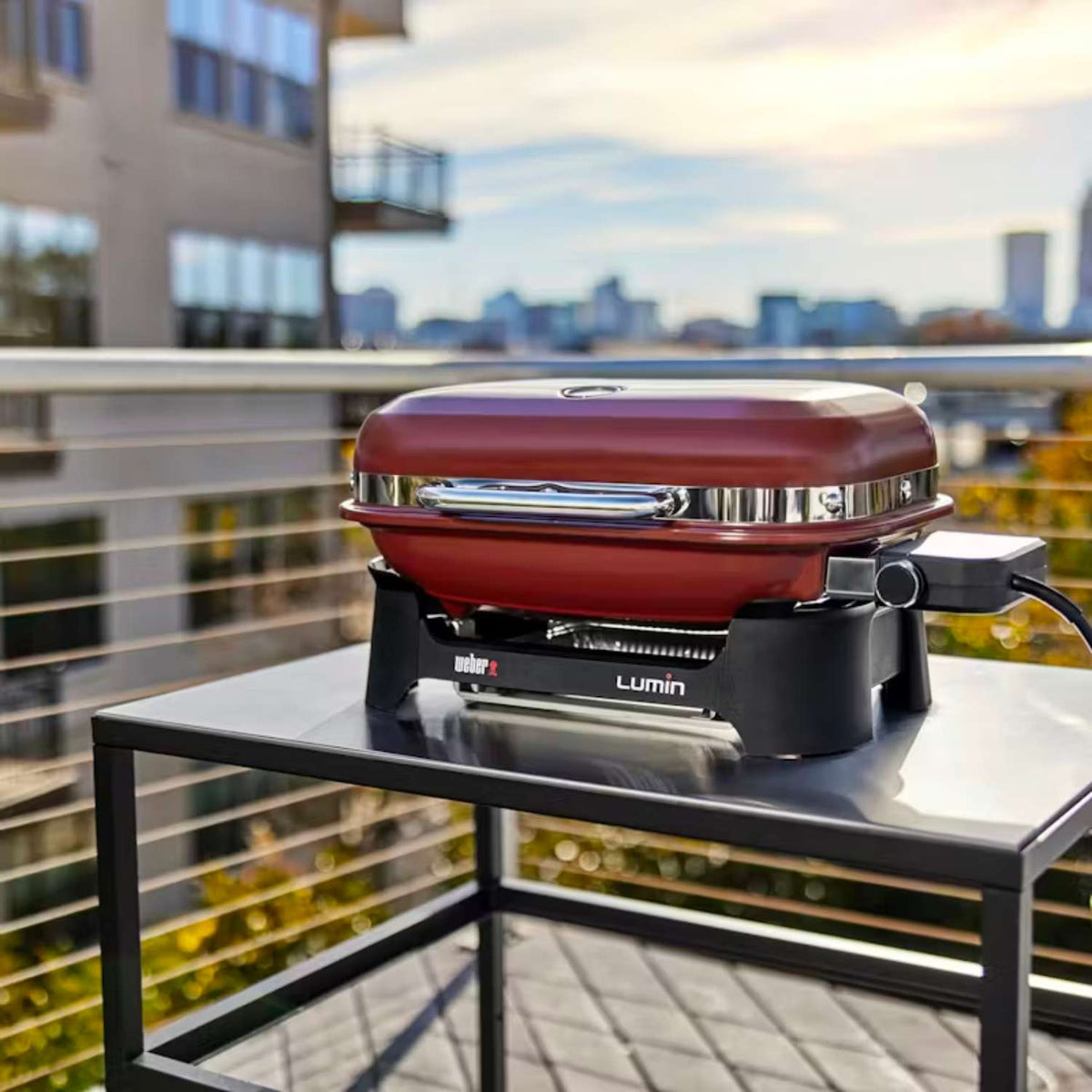 Weber Lumin Compact Outdoor Grill - Portable Crimson BBQ